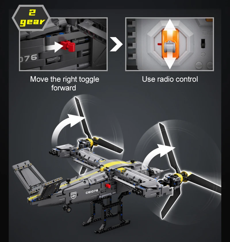 C61076 Technical Military Fighter Rotorcraft Model Plane Building ...