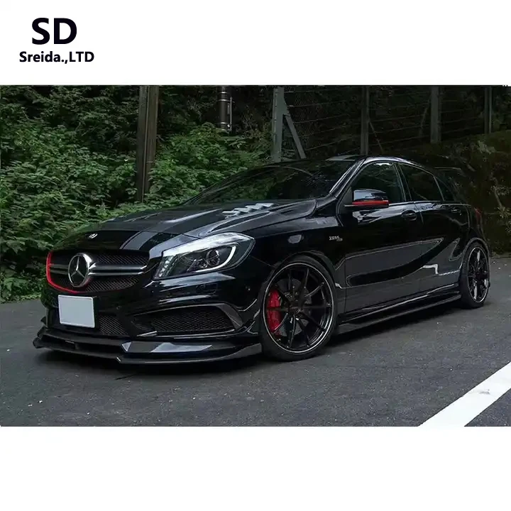 Carbon Fiber Front Bumper Canard For 2013-2016 Mercedes- Benz A Class ...