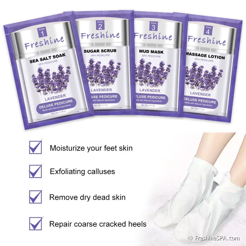 Foot Bath Spa Packets - Pedicure Scrub Set & Lotion