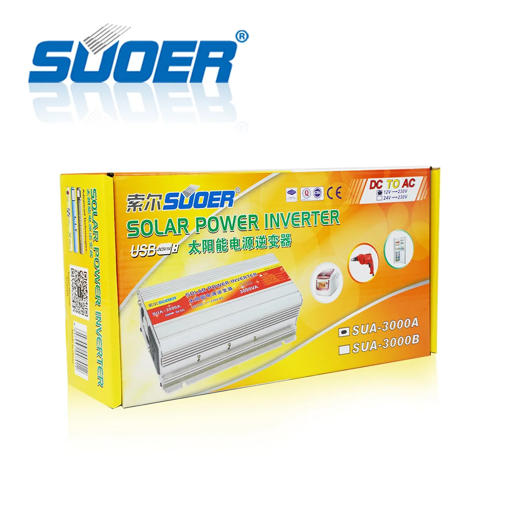 Suoer 12v To 220v 3000va Off Grid Inverter 3k Modified Sine Wave Solar ...