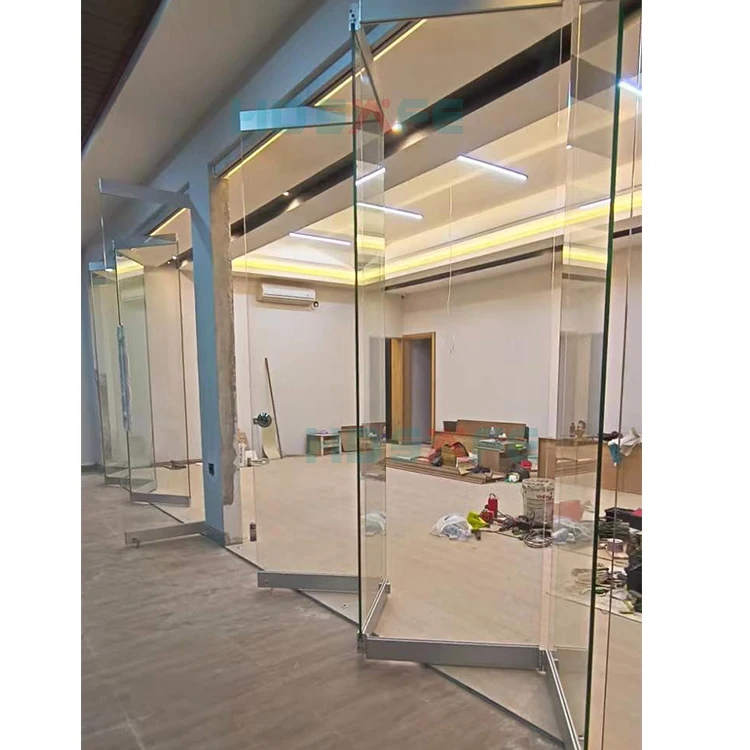 Frameless Glass Bifold Door Track Sliding Interior Folding Door ...