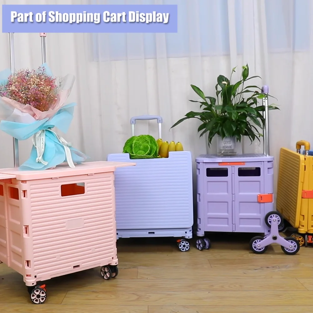 Baoyu 4 Wheel Outdoor Foldable Trolley Folding Supermarket Shopping ...