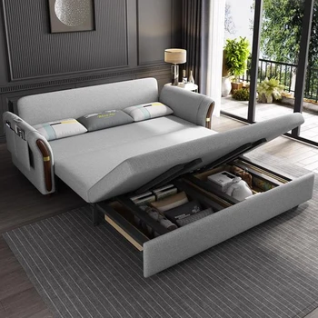 Modern Living Room Fabric Sofa,Multifunctional Folding And Stretchable ...