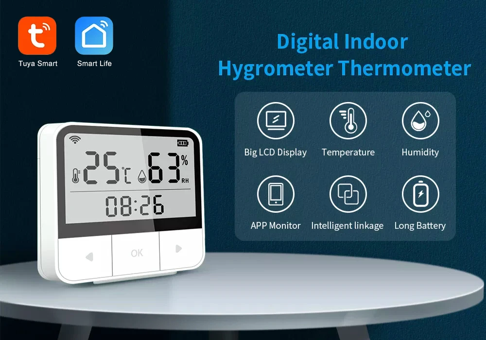 Tuya Digital Wifi Electronic Temperature Humidity Sensor Tuya Smart ...