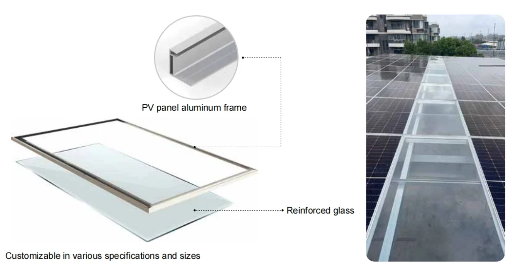 SolarRoof Customizable Skylight Modules Integrated Solar Panels BIPV Glass Modules 4mm Thick ...