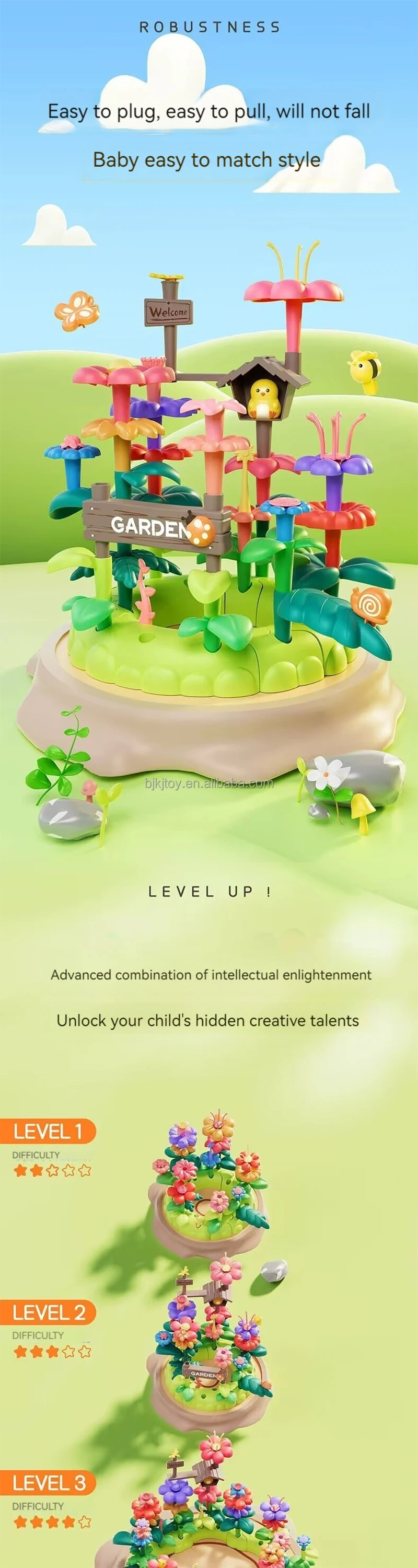 Creative Educational Preschool Stem Construction Girls Diy Flower ...