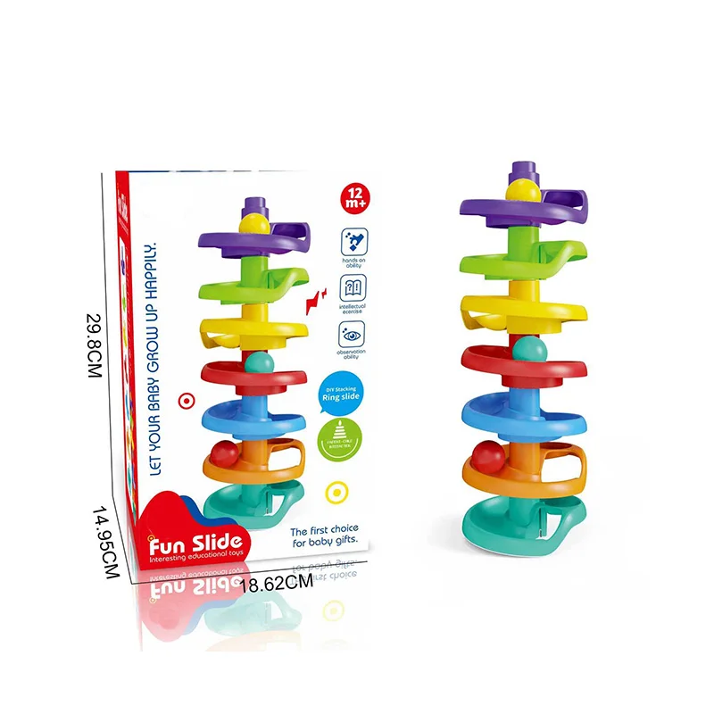 Kids Plastic Animal Stacking Blocks Toys Color Sorting Blocks Stacker ...