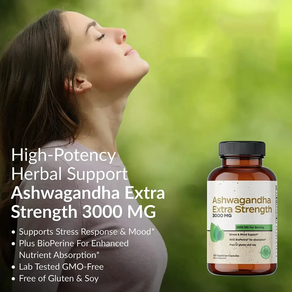 Custom Organic Ashwagandha Capsules Extra Strength 3000mg Sleep Pill ...