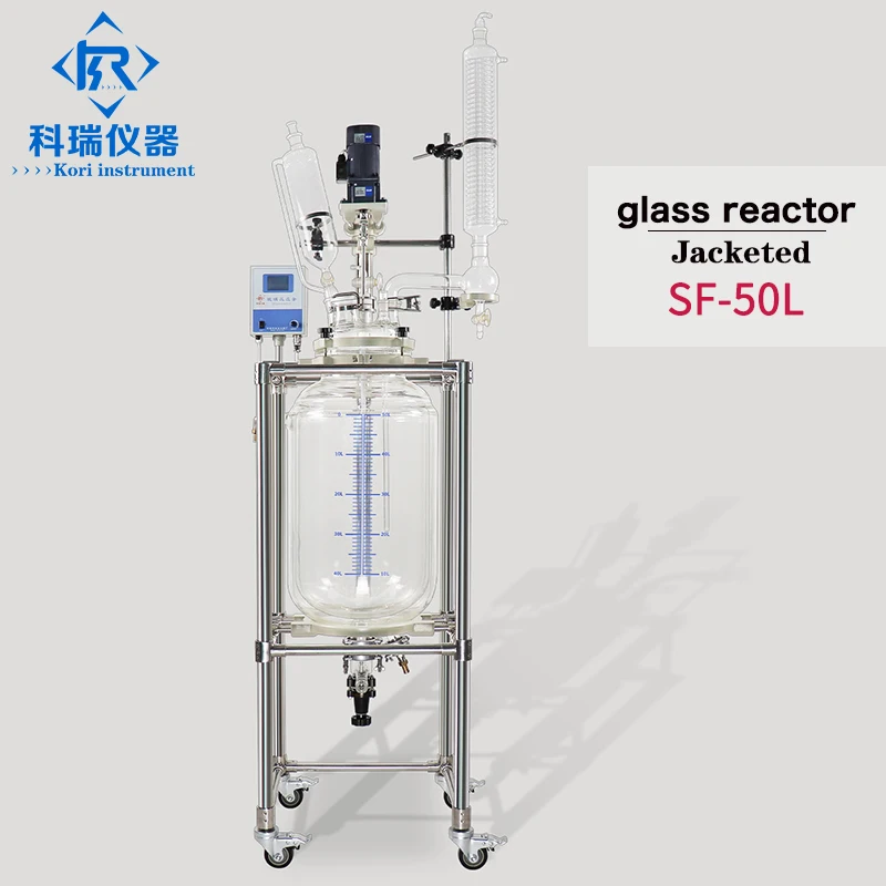 Lab Jacketed Chemical Reactors 1L to 200L Glass Reactor Vessel with ...