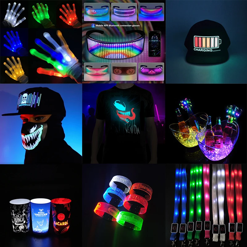 Christmas Premium Led Light-up Skeleton Gloves For Kids Flashing Party ...