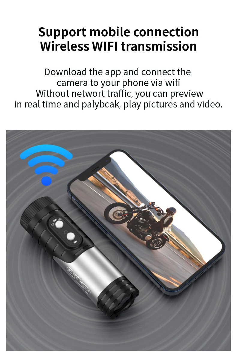 Mini Outdoor WiFi Sport Action Camera for Motorcycles & Bikes Full HD ...