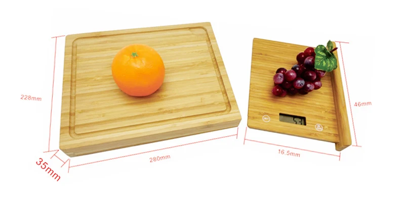 Kitchen Food Scale Chopping Board Smart Electronic Bamboo Cutting Board ...