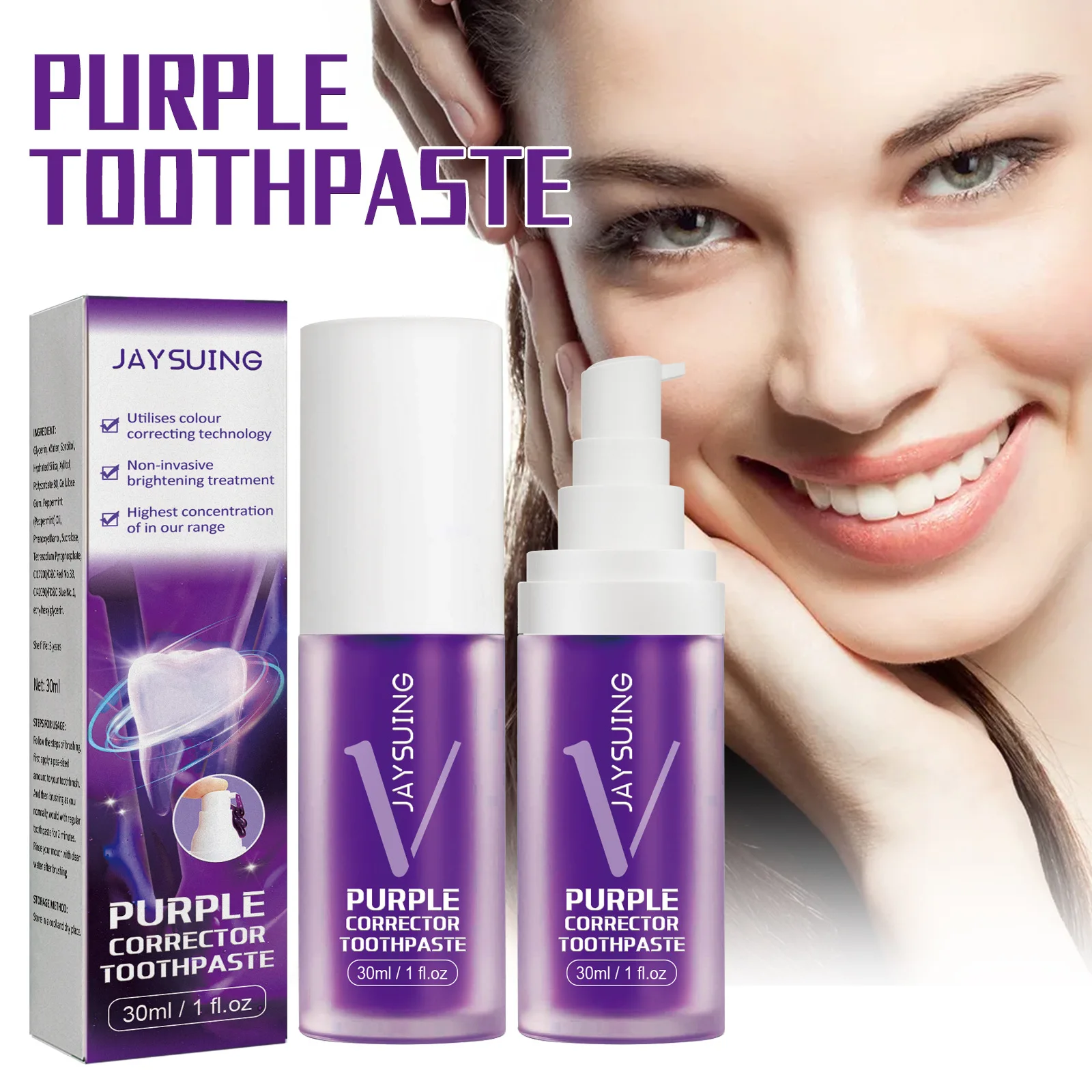 Jaysuing Custom Logo 30ml Purple Teeth Color Corrector Purple ...