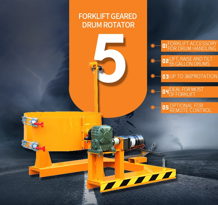 Forklift Geared Electric Drum Rotator Tilter