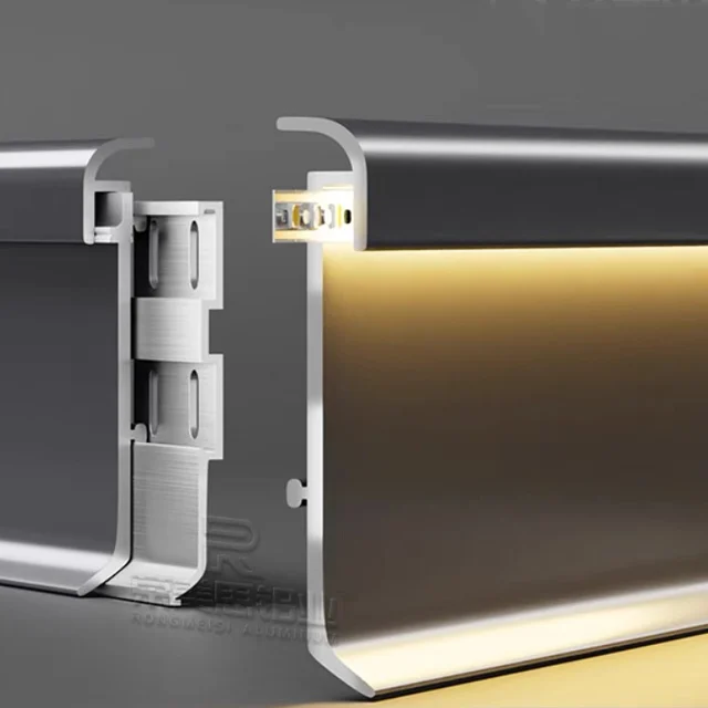 Guaranteed skirting board with led light led baseboard Aluminum wall ...