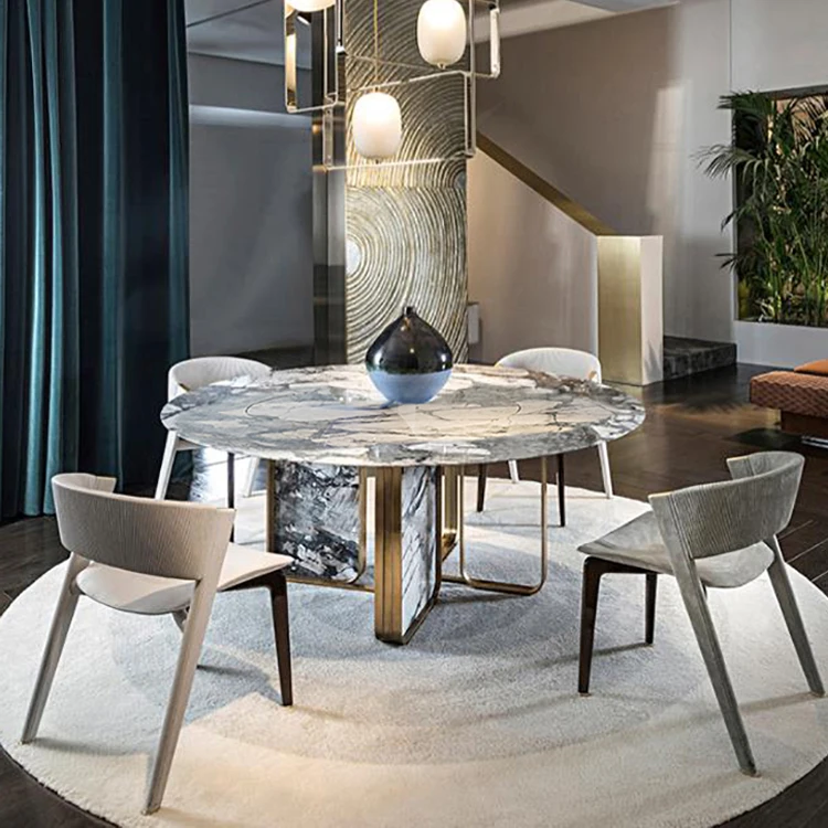 Luxury Marble Dining Table Set Mesas De Comedor Dining Room Furniture ...