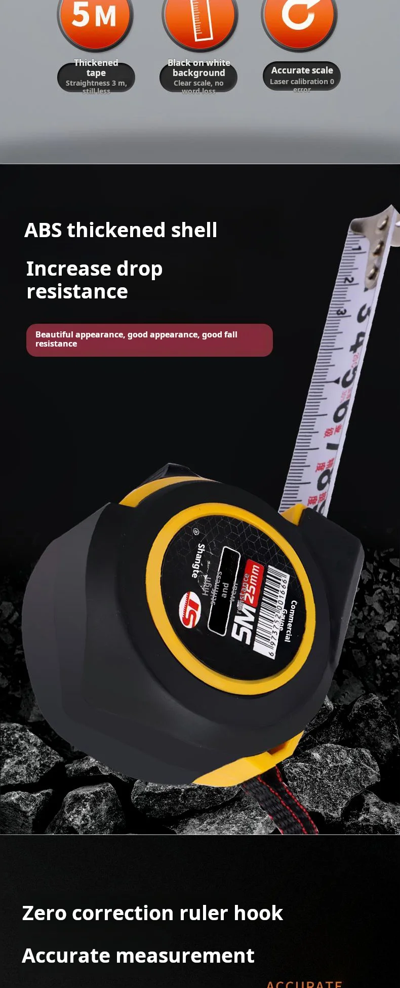 Wholesale Oem Retractable 3m 5m 7.5m 10m Frosted Steel Measuring Tape - Buy 3m 5m 7.5m 10m Meter ...