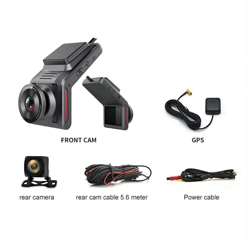 4g 1080p Fhd Built-in Gps Dash Cam Front Inside And Rear Car Camera ...