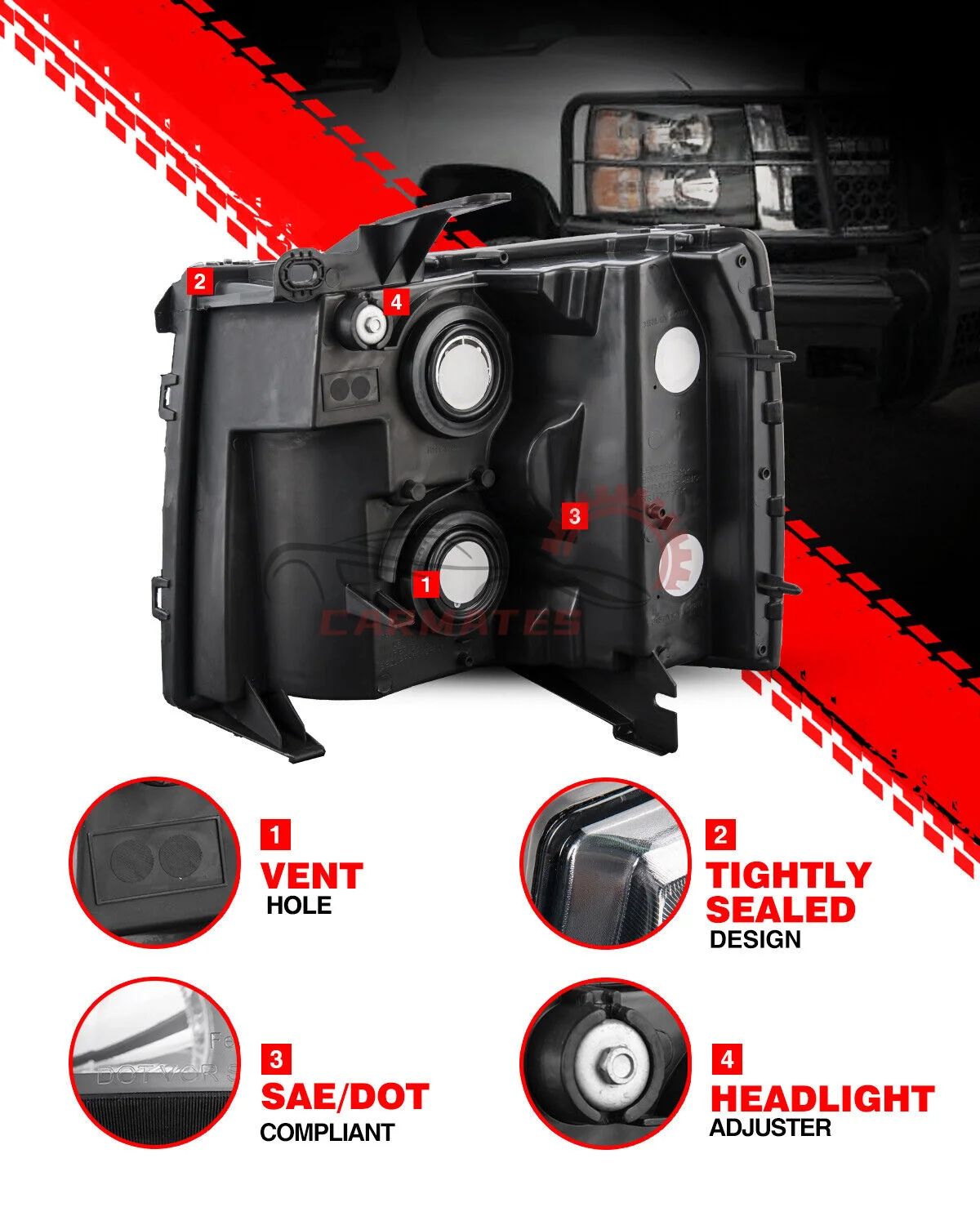 Headlight For 2007-2013 Chevy Chevrolet Silverado 1500 2500 3500 Hd ...