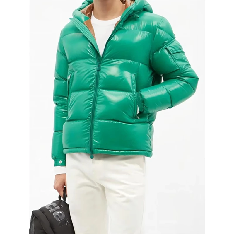 Custom Outdoor Hooded Puffer Jacket Winter Warm Blank Padded Bubble ...