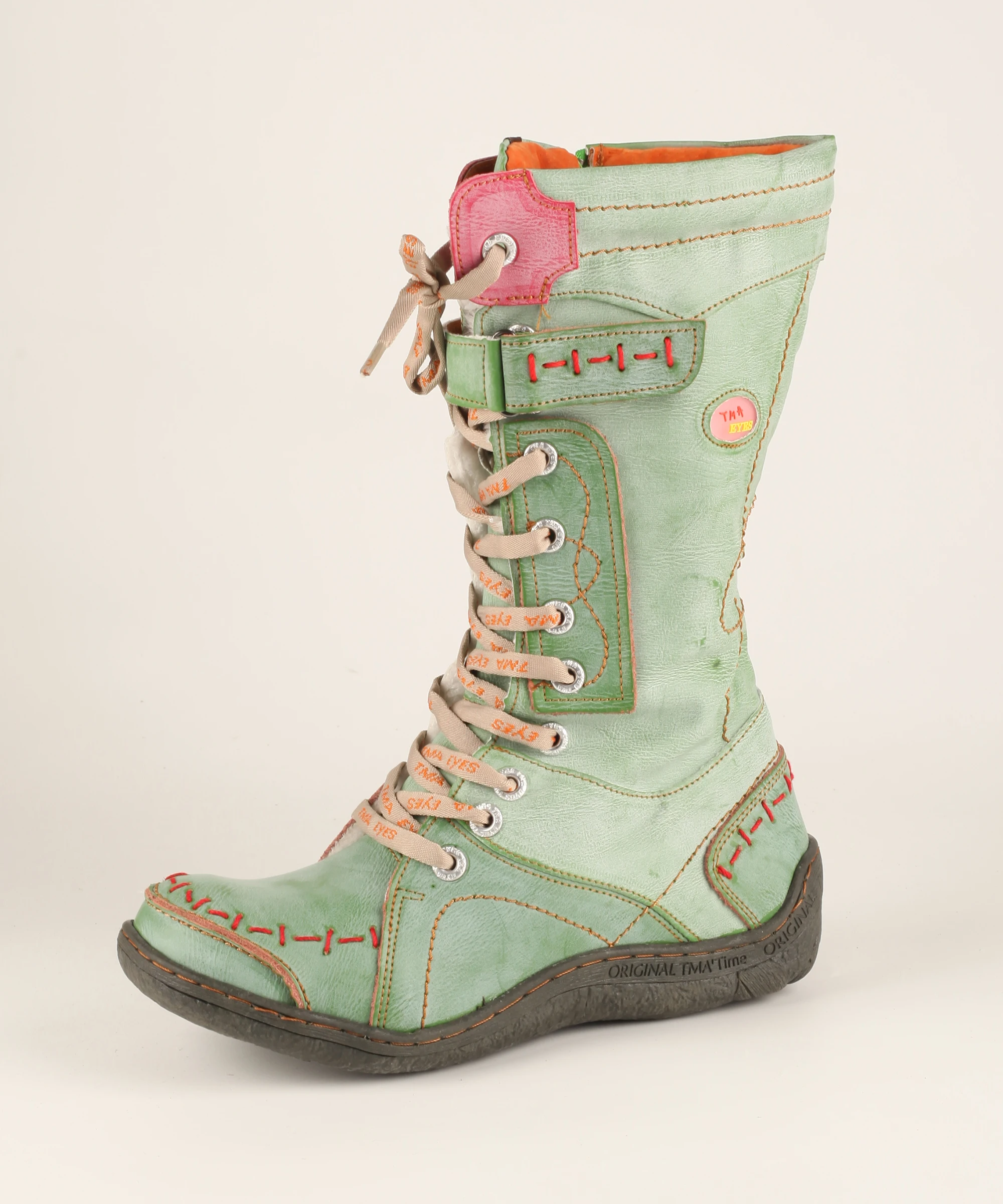 Tma Eyes 2024 Red New Arrival Women's Chelsea Boots Mid-calf Faux ...