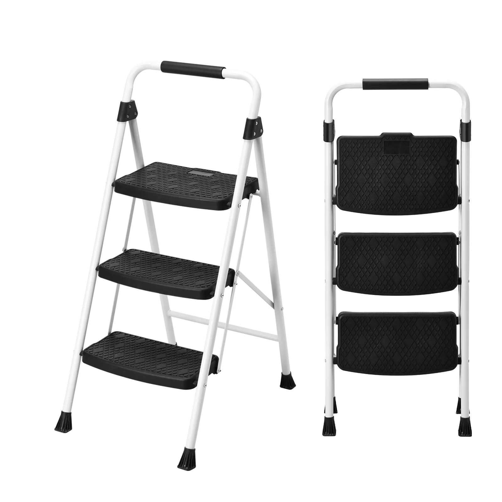 Modern Home Folding Iron Ladder With Plastic Pedals Thickened Metal And ...