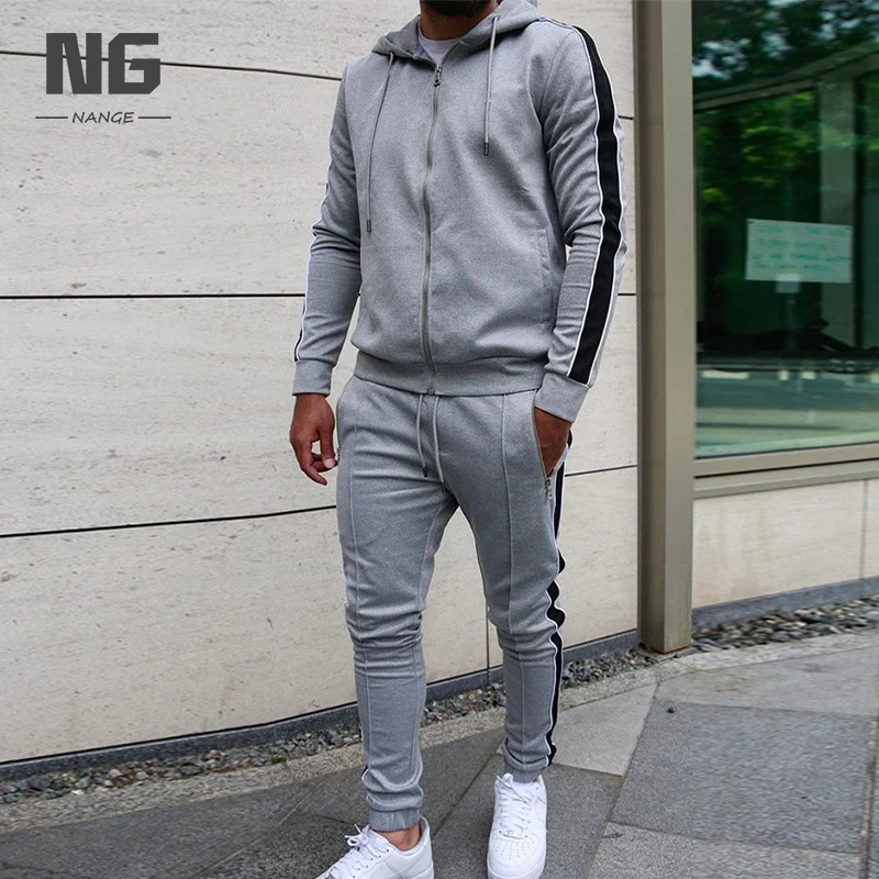 Outdoor Sport Men Sportswear Tracksuit Wholesale Hooded Knitted Blank ...