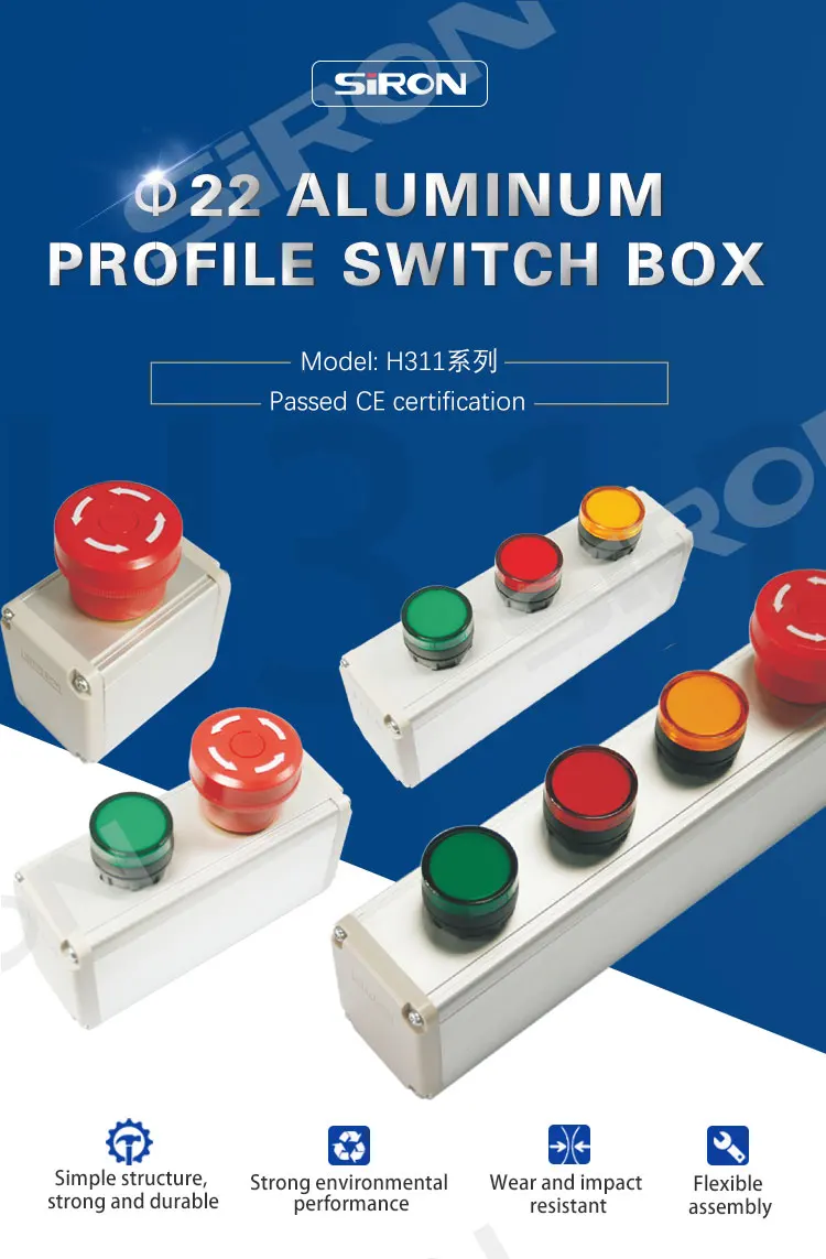 Siron H311 ~ H316 22毫米1 2 3 4 5 6孔位置铝壳防水按钮盒 - Buy 铝开关盒复位按钮控制箱,高质量的防水塑料按钮开关盒,防水按钮开关盒 Product on ...