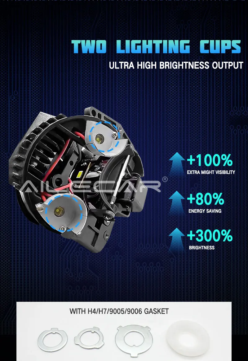 3inch Bi Led Laser Projector Headlight With High And Low Beam Laser Headlights For Cars - Buy ...