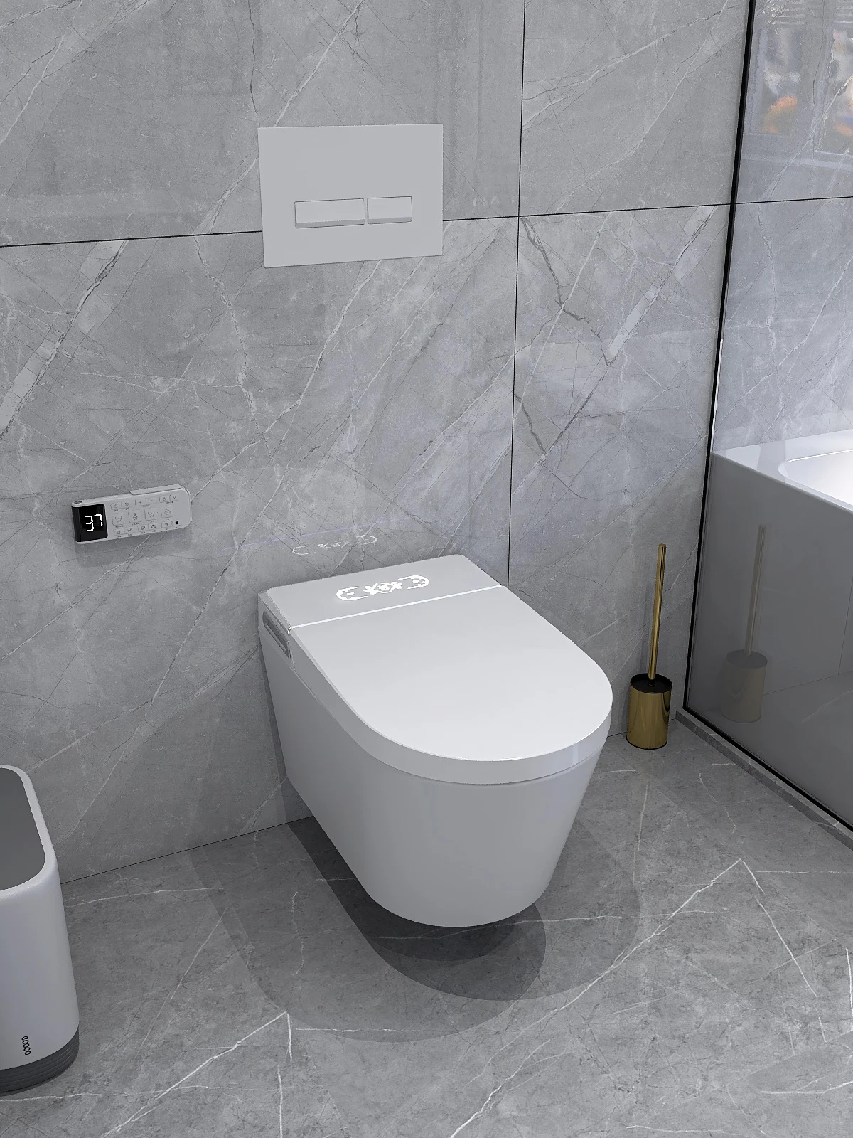 Automatic Ceramic Mounted One Piece Tankless Bowl hang Intelligent ...