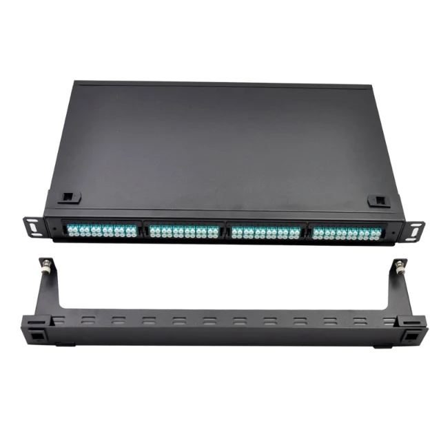1U Preloaded Chassis MPO Cassette Flat MTP Through Coupler Patch Panel ...