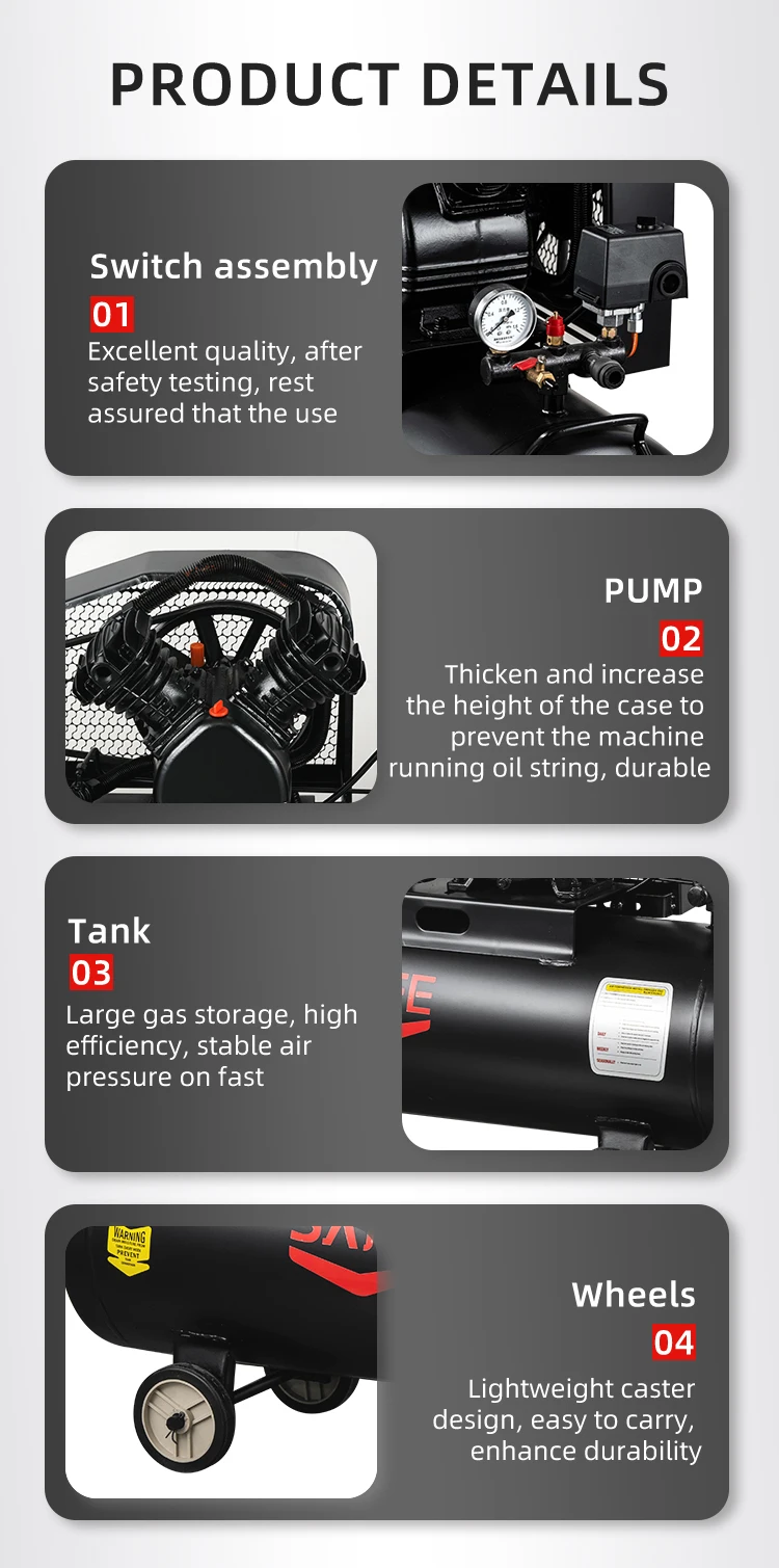 4HP Electric and Petrol Air Compressor - 90L Capacity