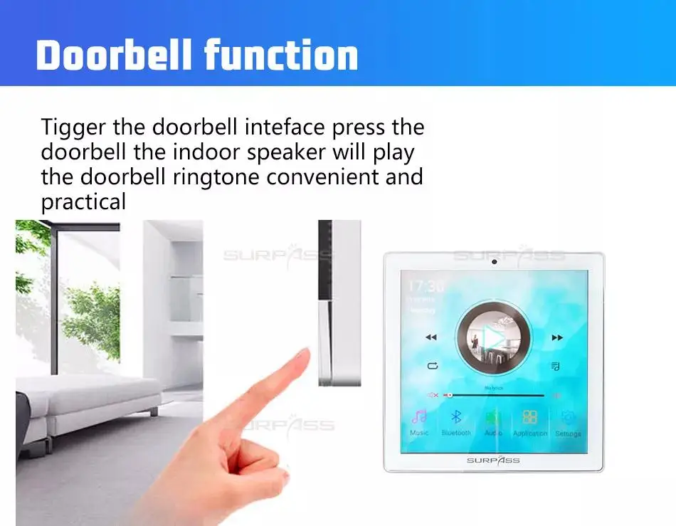 Background Music Android Touch Screen Panel Wifi Wall Amplifier With 15 ...