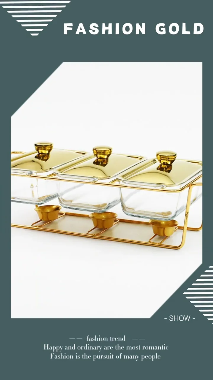 Luxury Gold Glass Buffet Food Warmer Chafing Dish Buffet Set 3.9 L 4.5l ...