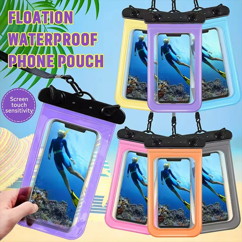 Customized PVC Waterproof Cell Phone Pouch [2-Pack] with Lanyard for ...