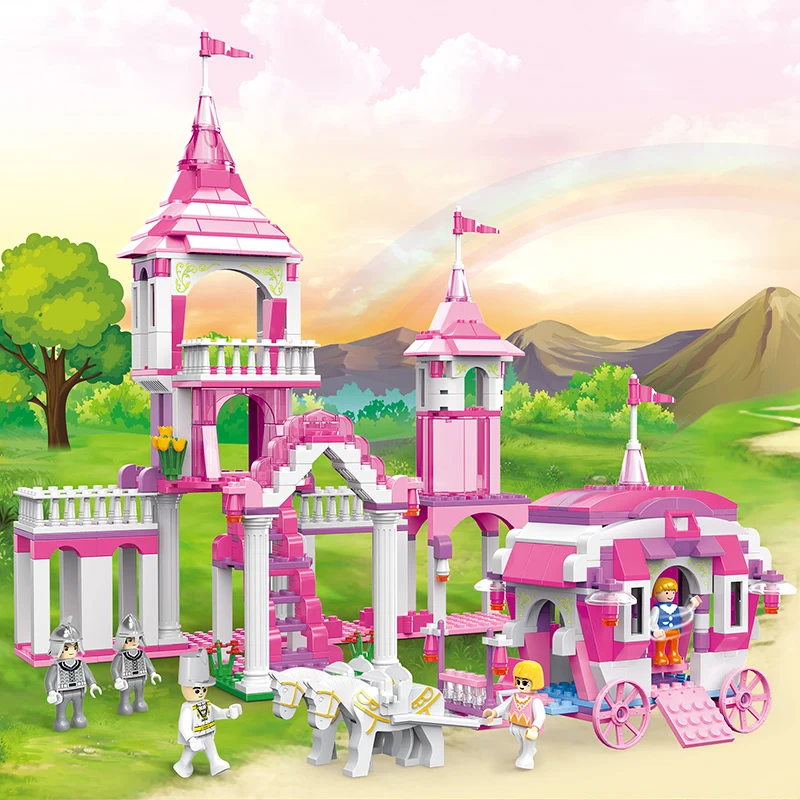 Cogo Diy Girls Build Blocks Princess Kids Plastic Building Block Bricks ...