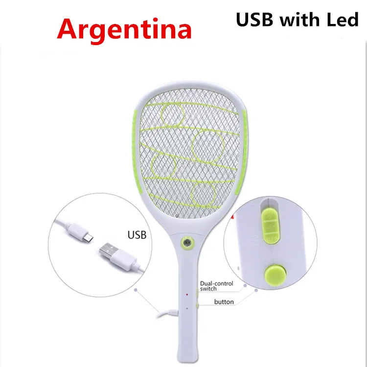 Safety 3 Mesh Mosquito Bats Rechargeable Electric Mosquito Racket ...
