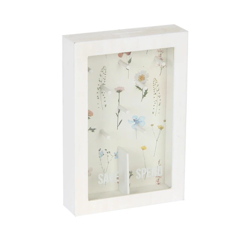 Jinn Home Wooden Money Savings Bank White Shadow Box Frame Best Gifts ...