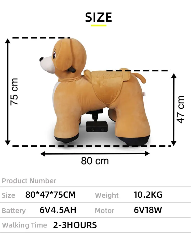 LULU Electric 6v Plush Motorized Ride-on Dog for Children| Alibaba.com