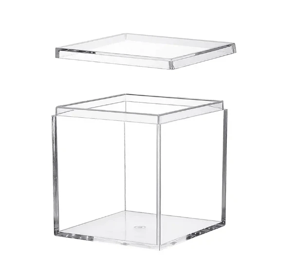55x55x55mm Clear Plastic Square Cube Box with Lid Party Favors Small ...