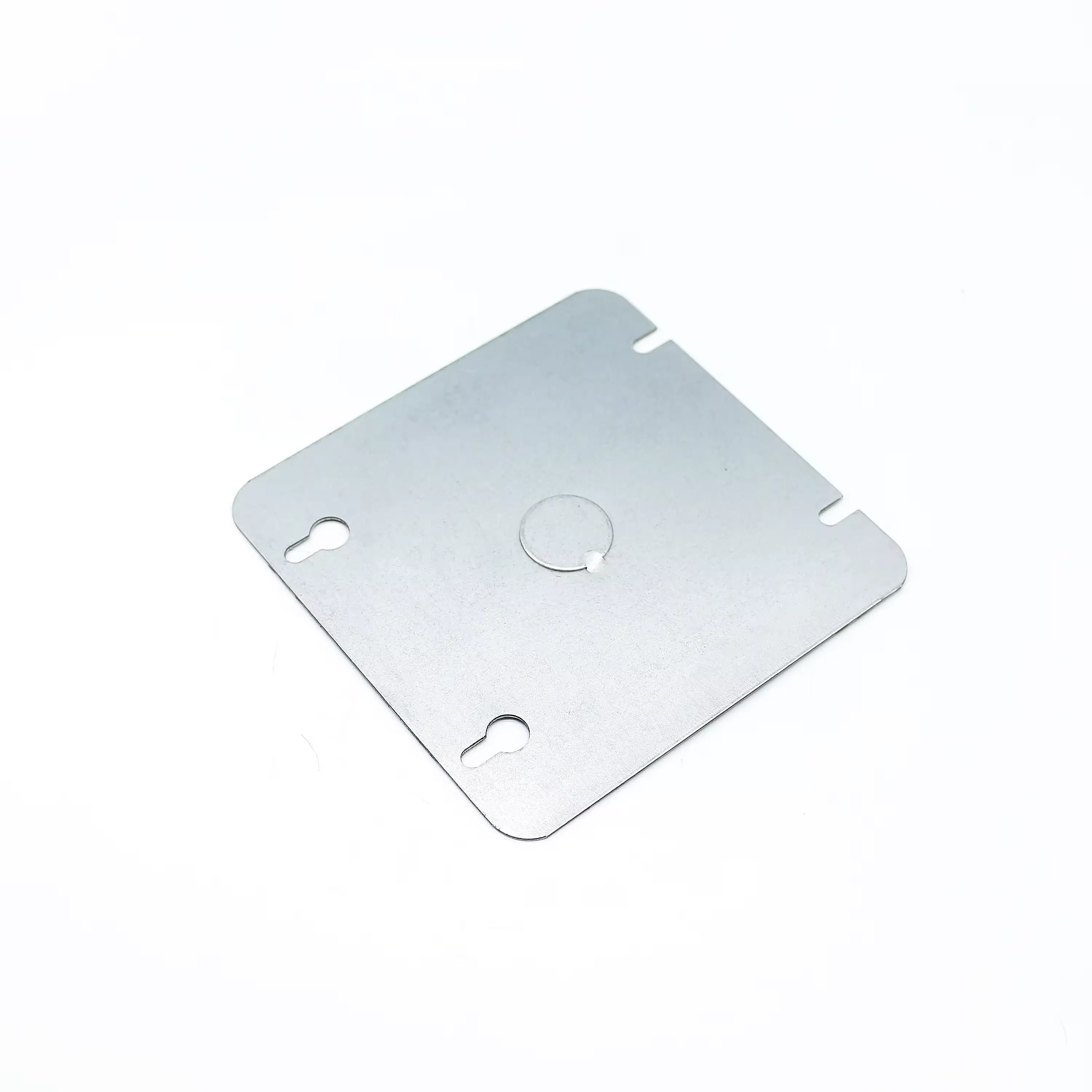 Galvanized Steel Flat Square Box Cover With Concentric 1/2 In And 3/4 ...