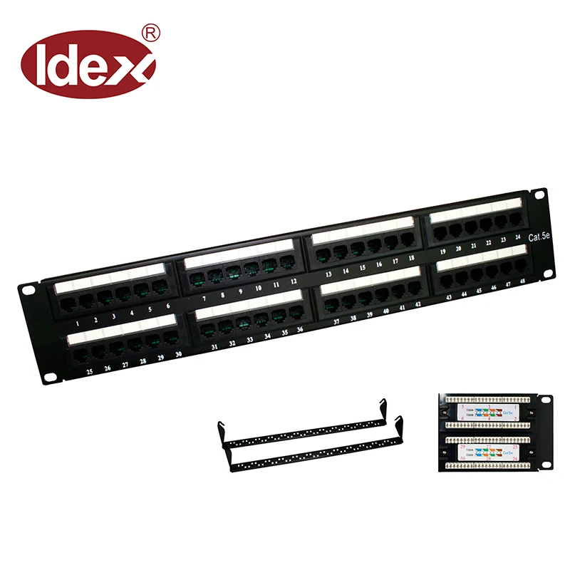 Ethernet Cat5e Rack Mount Patch Panel 16 Port RJ45 Cat5e Network Patch ...