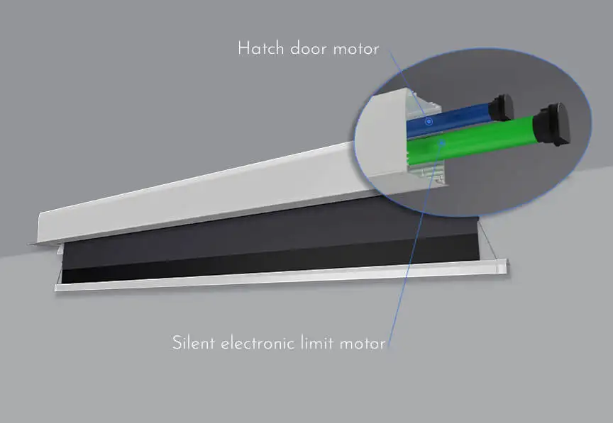 Screen Pro 92-150 Inch Ceiling Recessed Projector Screen Motorized ...