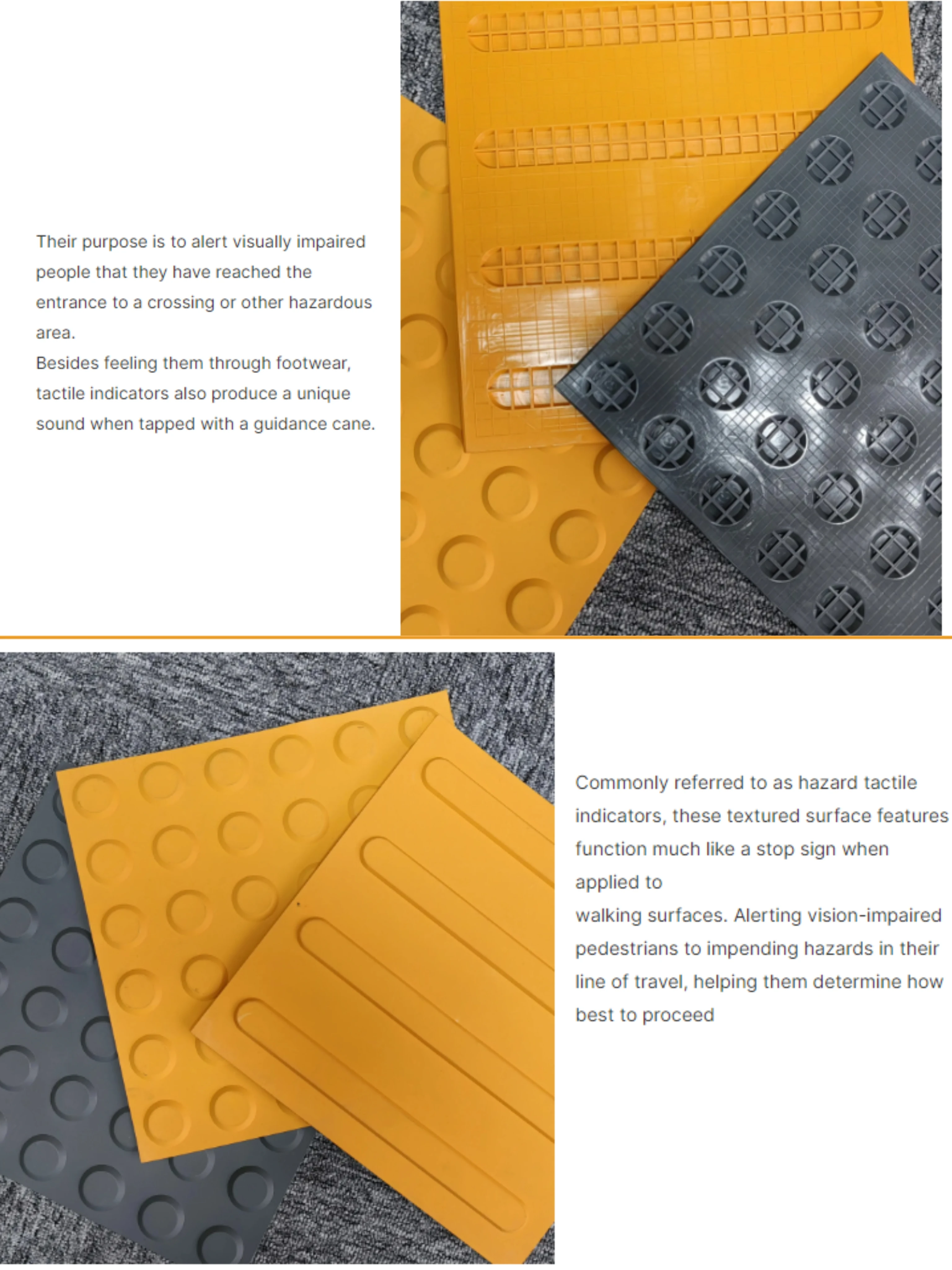Blind Warning Indicating Tiles Tactile Warning Plastic Tiles Warning ...