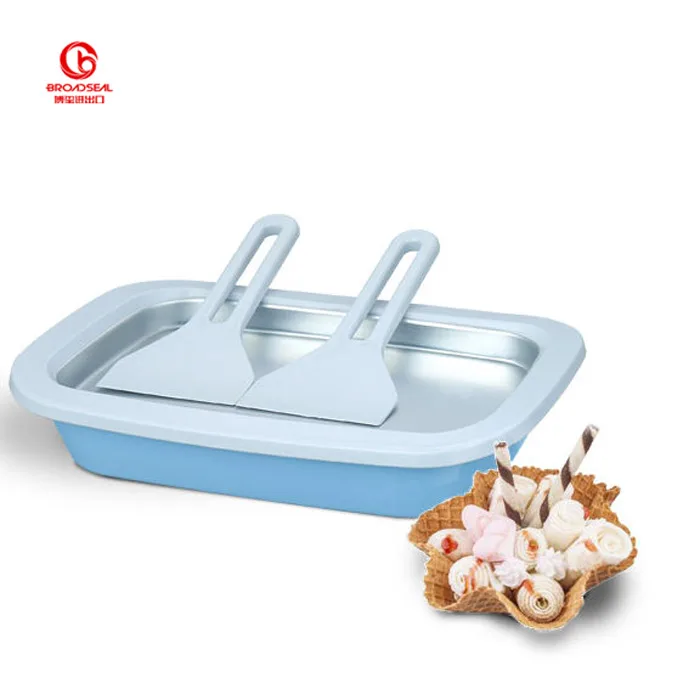 Ice Cream Roller Plate Anti Griddle Pan With 2 Spatulas For Easy ...