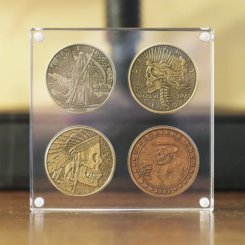 Clear Acrylic Coin Display - Magnetic & Eco-friendly