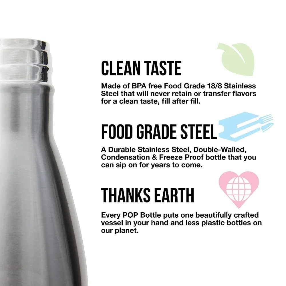 Double Wall Vacuum Insulated Sports Bottle - Cola Shape