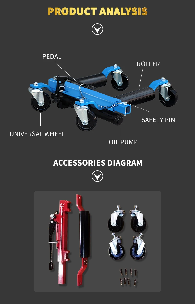 Portable Tire Lift Car Move Positioning Dragway Tools Moving Position ...