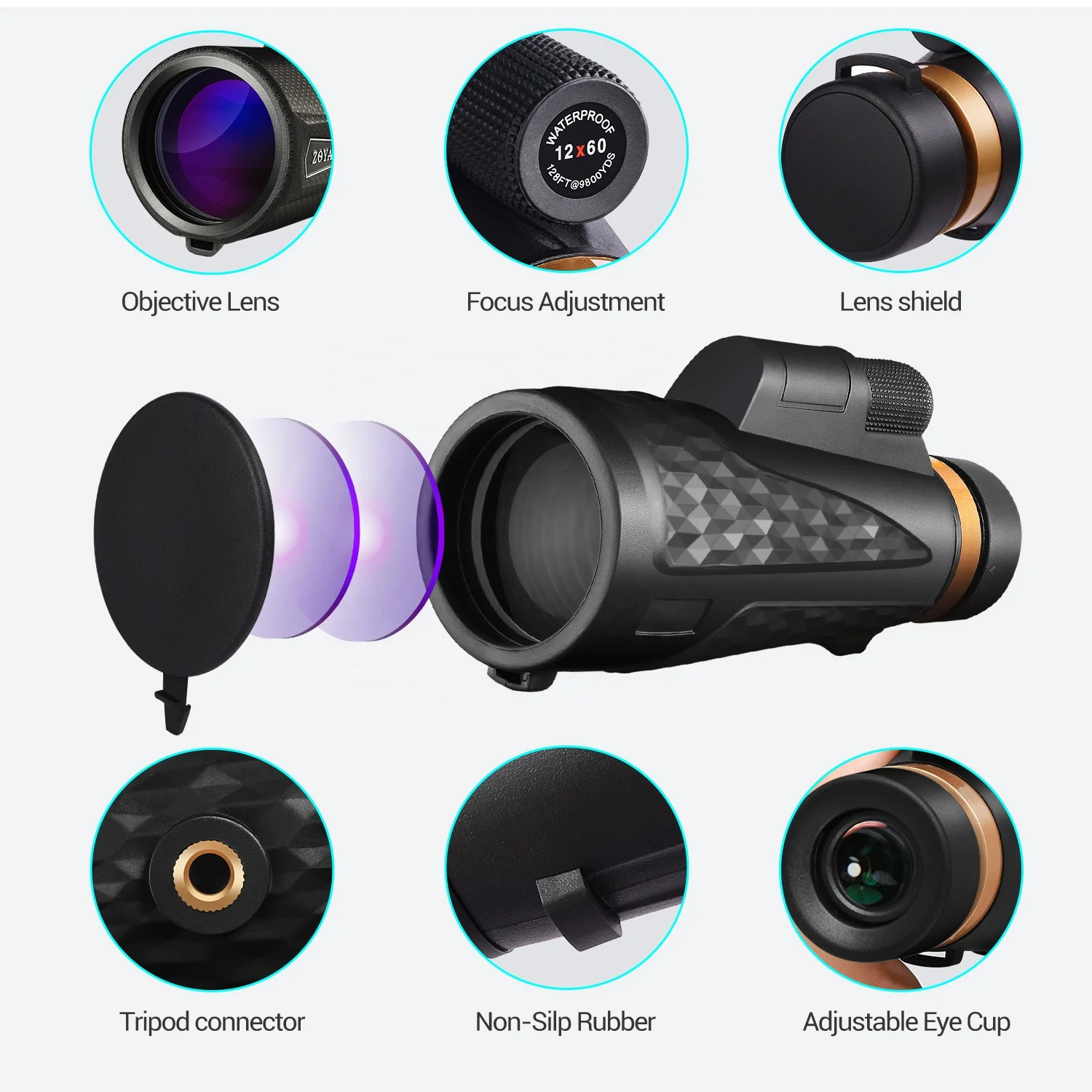 18x62 Powerful Monocular Professional Night Vision Telescope Telescope ...