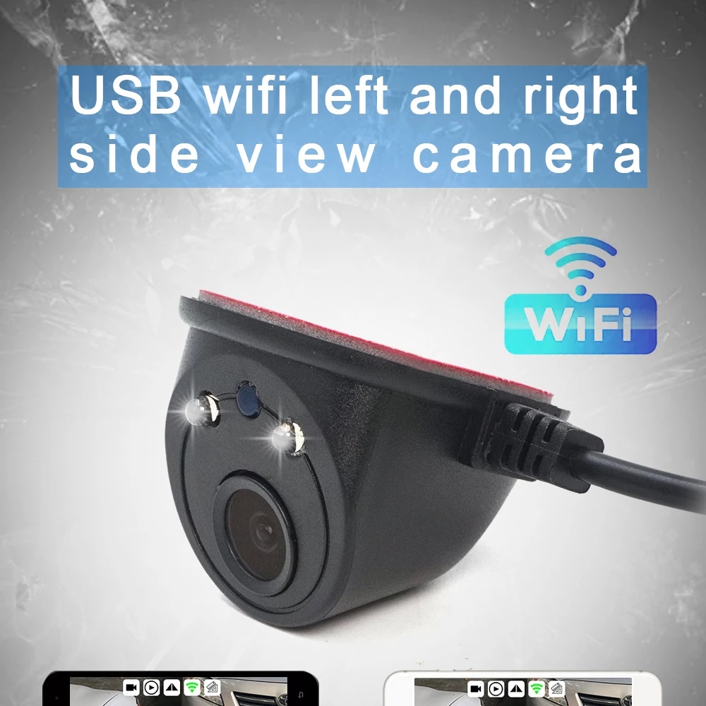 Universal Wireless 5G WiFi Car Side View Camera with LED Light & Night ...
